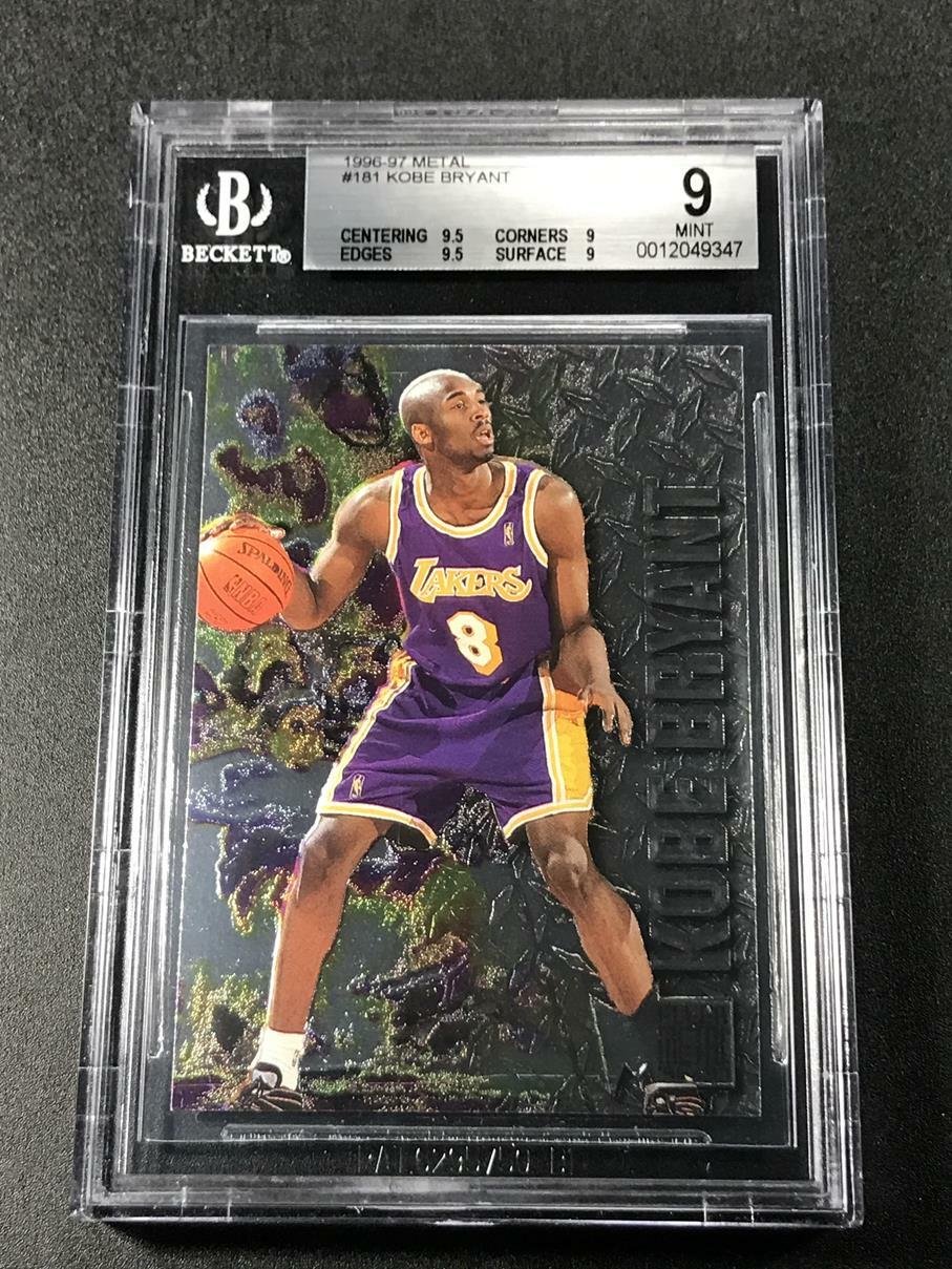 KOBE BRYANT 1996 FLEER METAL #181 FOIL ROOKIE BGS 9.5 9 9.5 9 SUBGRADES ...