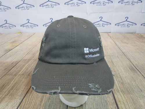 NWOT Microsoft Office Insider Ripped Distressed Grey White Adjustable ...