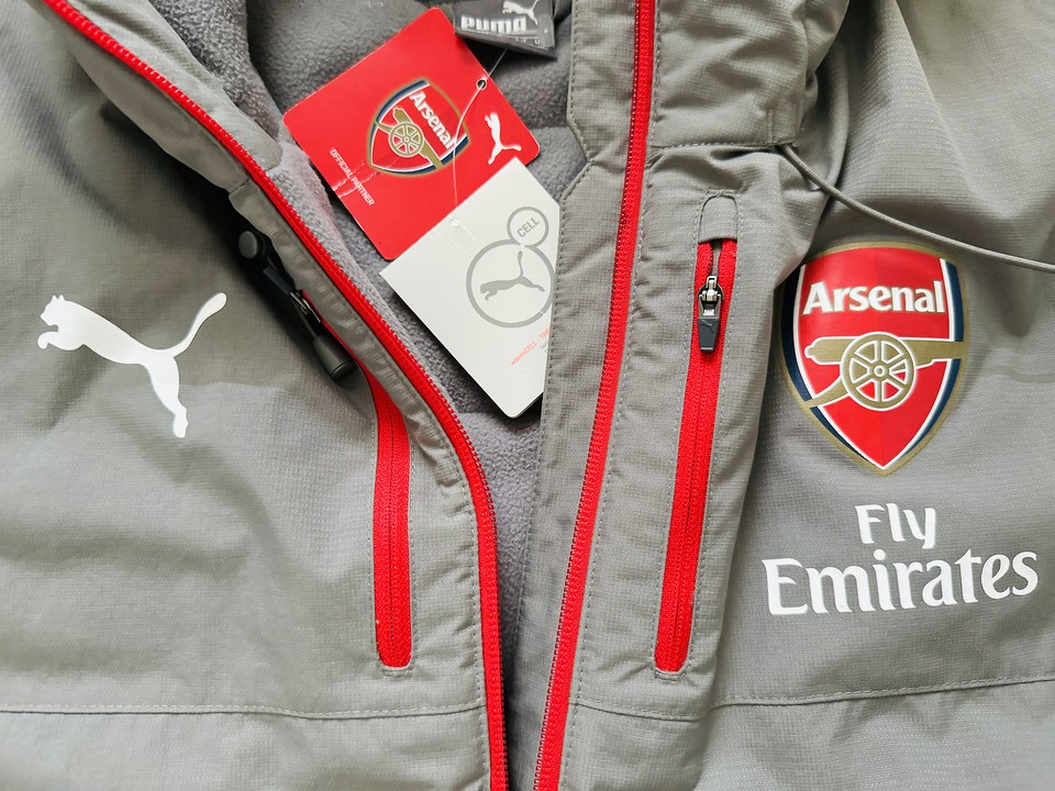 AUTHENTIC ARSENAL AFC ARSENE WENGER GUNNERS LONG BENCH STADIUM COAT ...