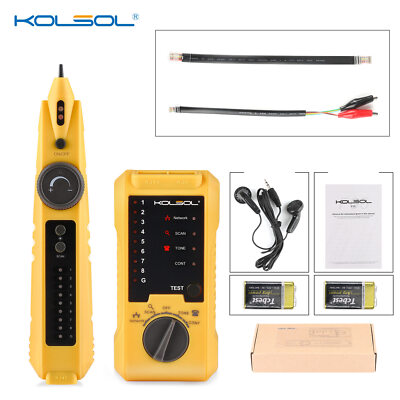 KOLSOL Wire Tracer Line Finder Cable Tracker Tester RJ11 RJ45 Ethernet ...