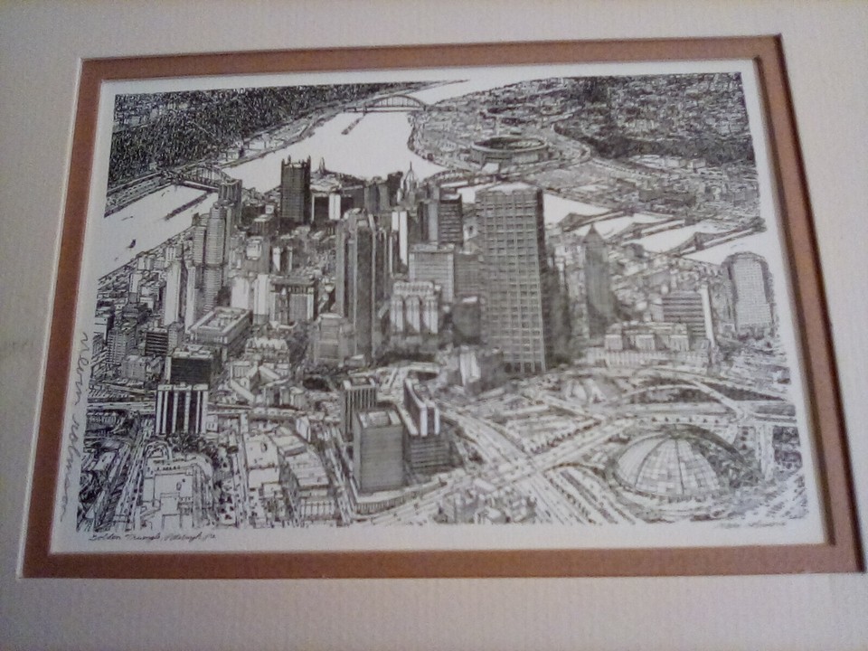 NEVIN ROBINSON CITY OF PITTSBURGH PA LITHO DOUBLE MATTED FREE SHIPPING ...