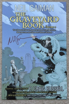 Neil Gaiman SIGNED Bookstore Poster Graveyard Book Graphic Novel P ...