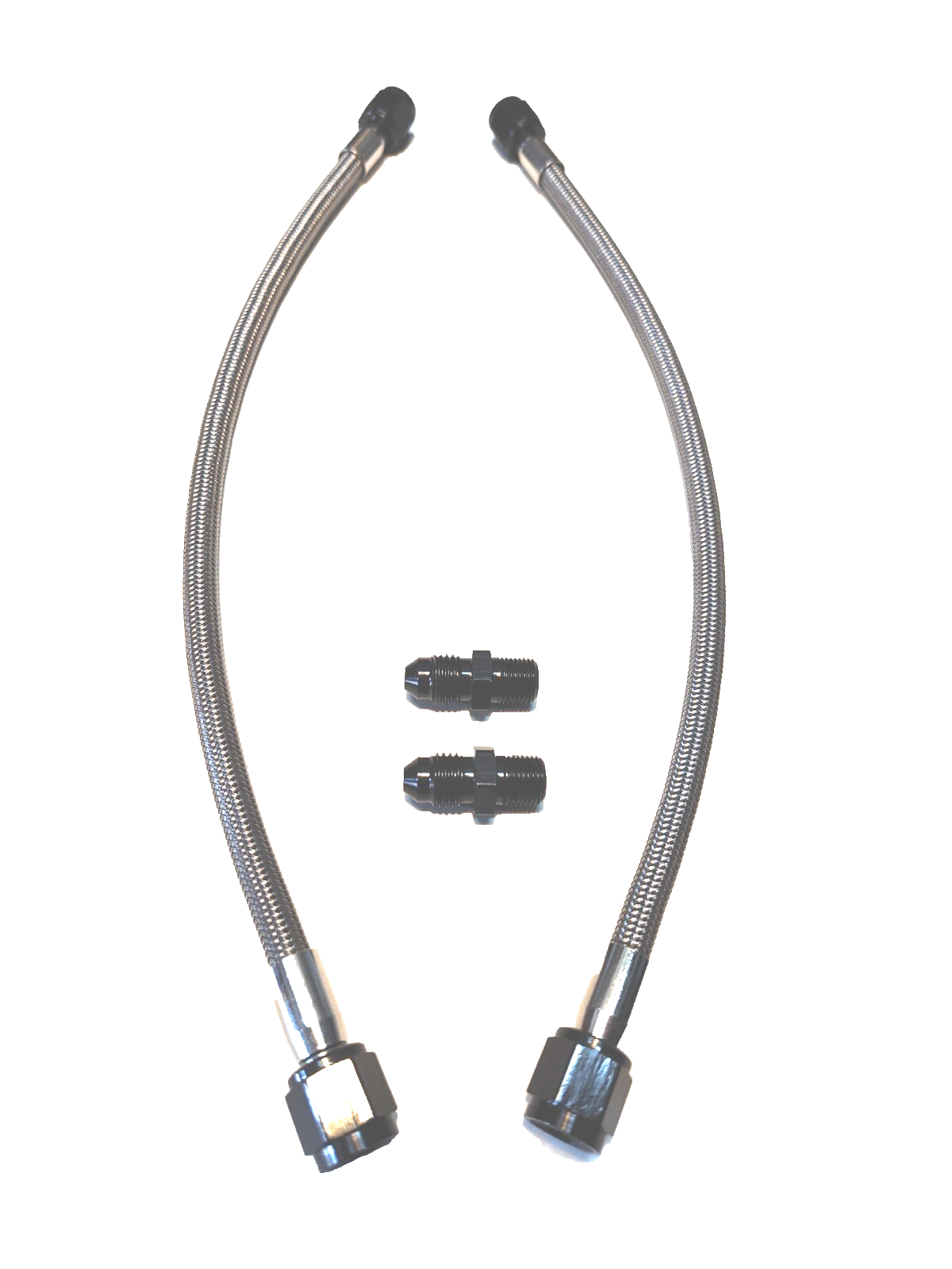 4AN 24" NITROUS STAINLESS HOSE 4AN To 3AN BLACK END With 4an 1/8 Npt ...
