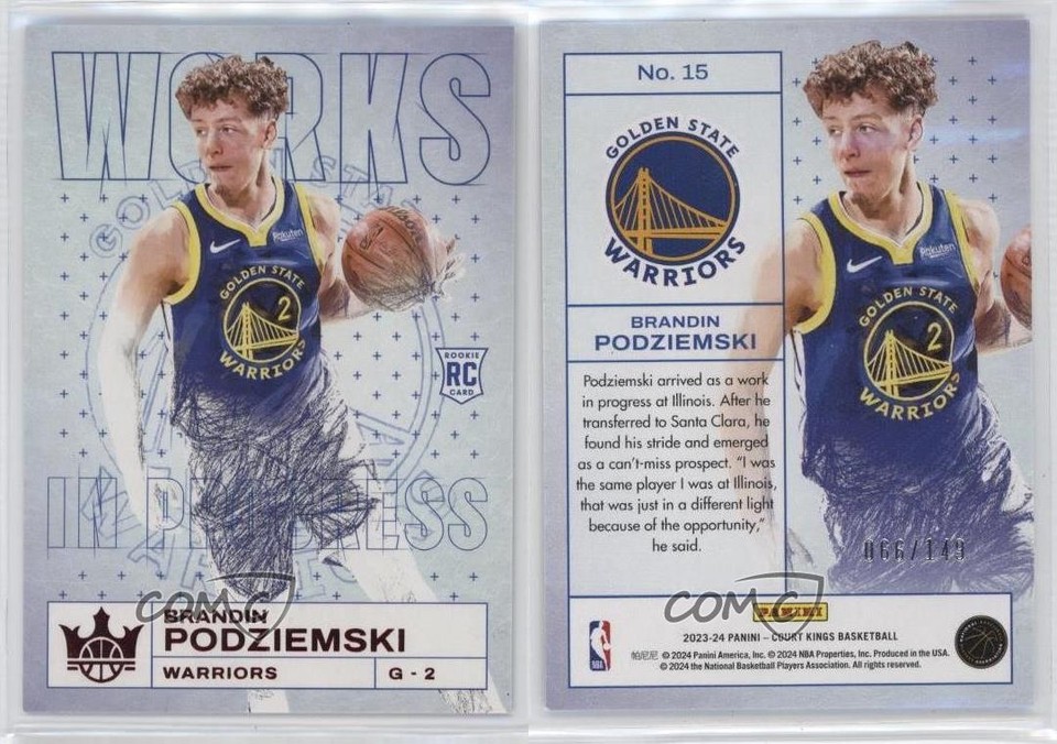 2023 Court Kings Works in Progress Ruby 66/149 Brandin Podziemski ...