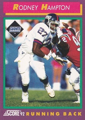 1992 Score Football Trading Card Rodney Hampton New York Giants | eBay
