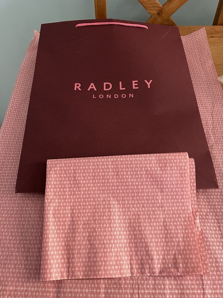 Radley Large Burgundy Gift Bag & 1 Sheet Tissue Paper-Empty New-40cm x ...