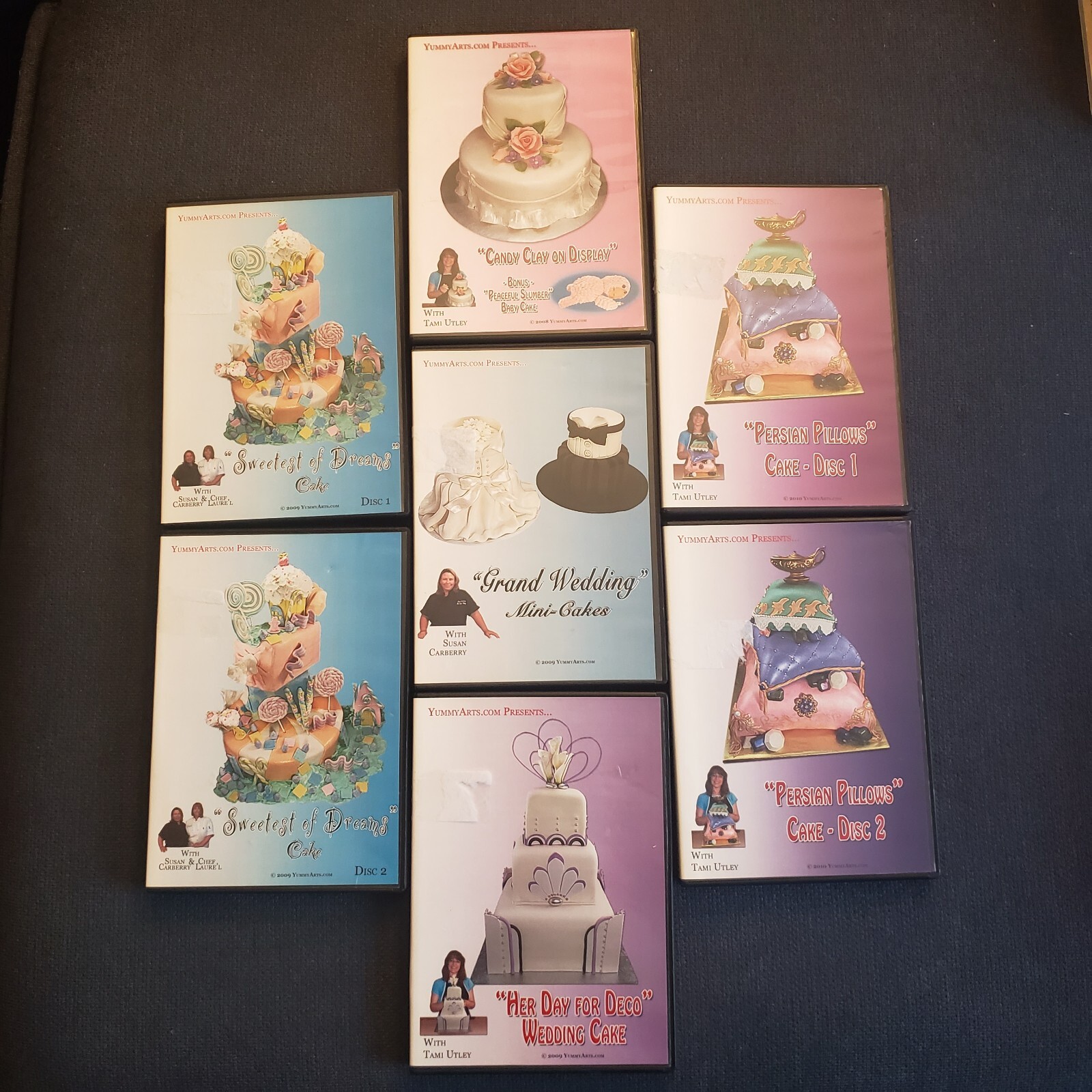 VERY RARE SET OF YUMMY ARTS 7 DVDs WITH TAMI UTLEY SUSAN CARBERRY STEP ...
