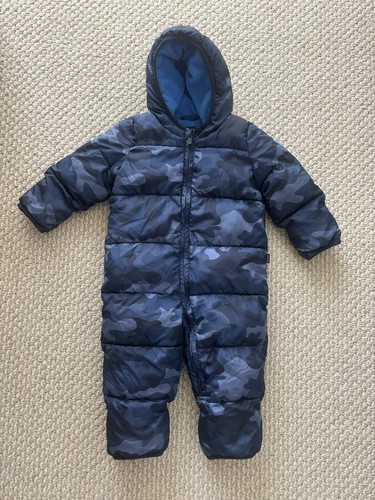 Baby Gap Boys Size 12-18 Months Snowsuit Camouflage Navy Blue Fleece ...