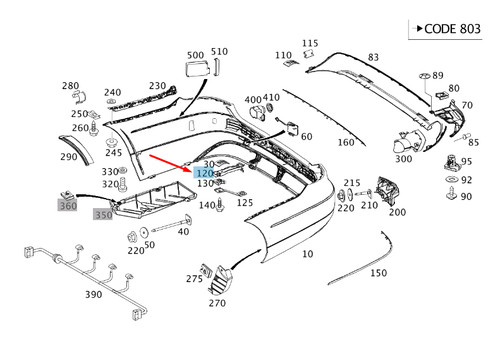 NEW MERCEDES-BENZ E W212 REAR LEFT BUMPER BOTTOM BRACKET A2128852114 ...