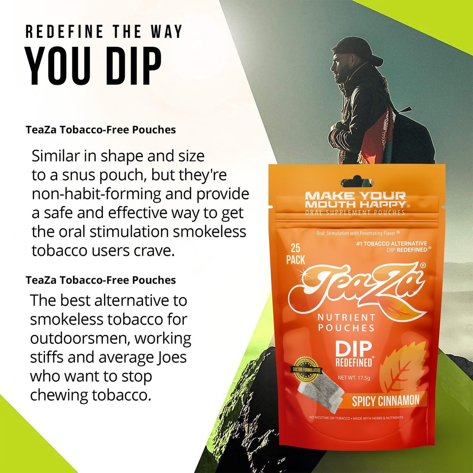 Teaza Herbal Energy Pouches Smokeless Tobacco Alternative Snuff Healthy ...