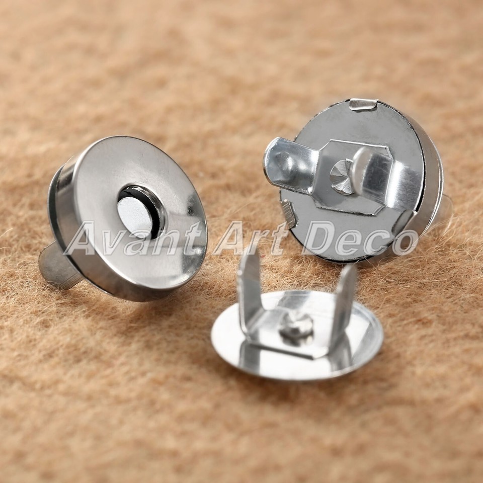 10/50 Sets For Purse Bag Closures Sewing Button 14/18mm Magnetic ...