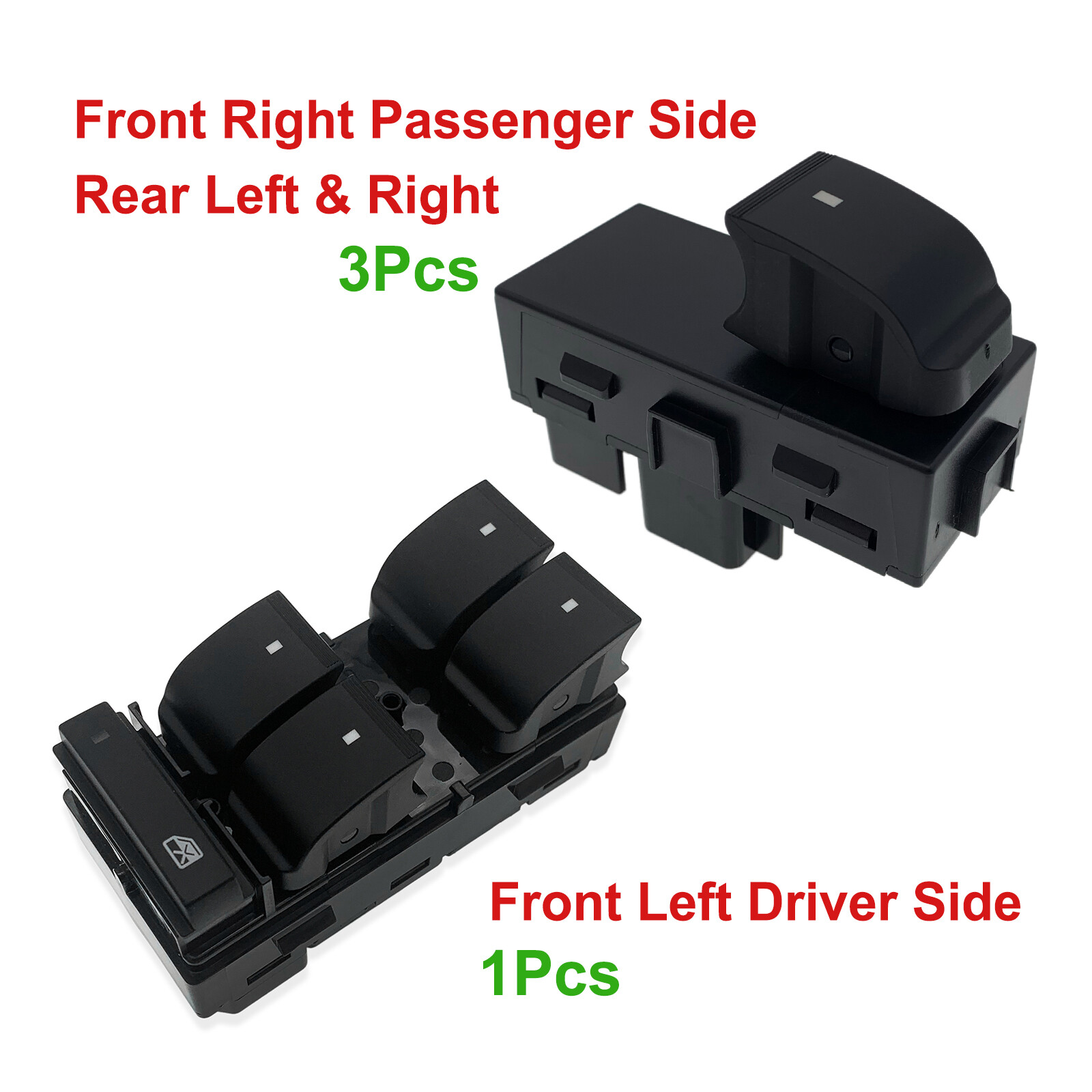 Driver Side & 3 Pcs Passenger Power Window Switch for 07-13 Chevy ...