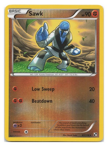 Sawk #62/114 Black and White Pokemon tcg REVERSE HOLO | eBay
