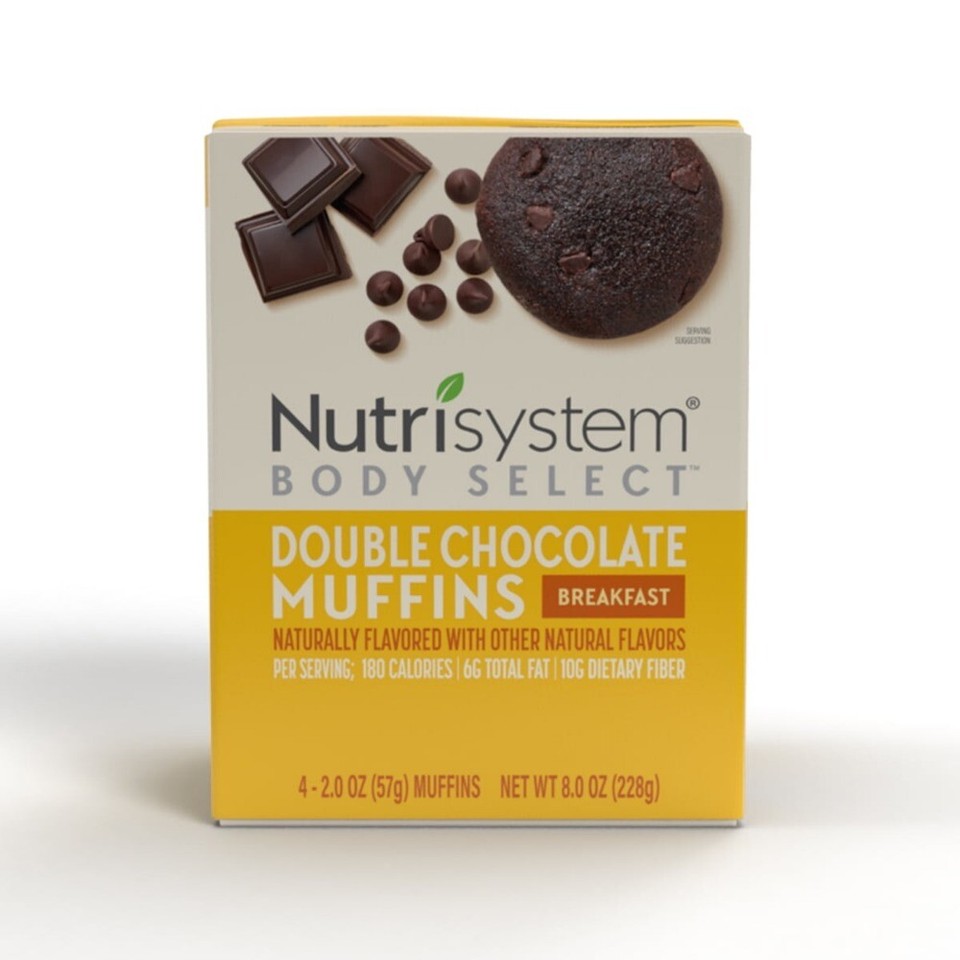 Nutrisystem Double Chocolate Chip Breakfast Muffins, 7g Protein,12Pack ...