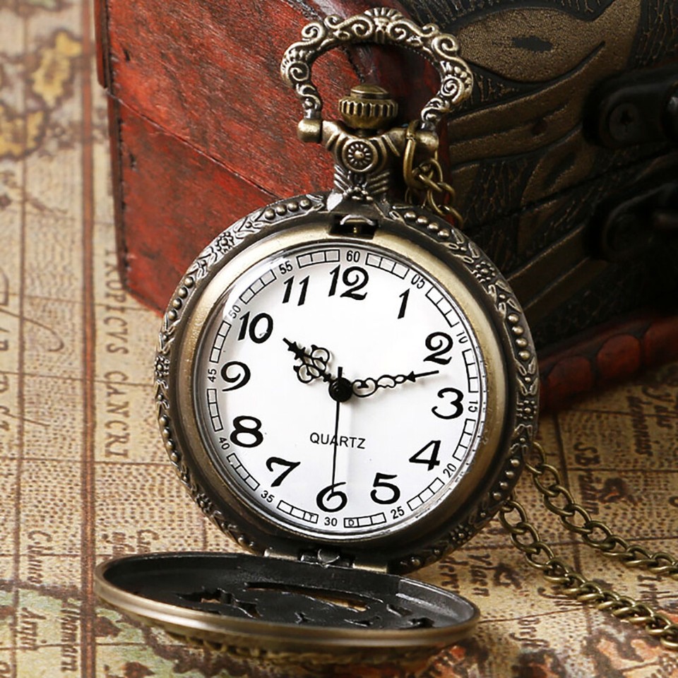 Bronze Antique Chinese Style Dragon Pocket Watch with Necklace Chain ...