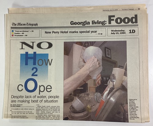 Macon Georgia Telegraph Newspaper July 13, 1994 Flood Margaret Young ...