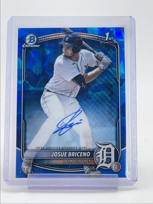 JOSUE BRICENO 2025 BOWMAN CHROME 1ST SAPPHIRE AUTOGRAPH AUTO /199 Q4271 ...