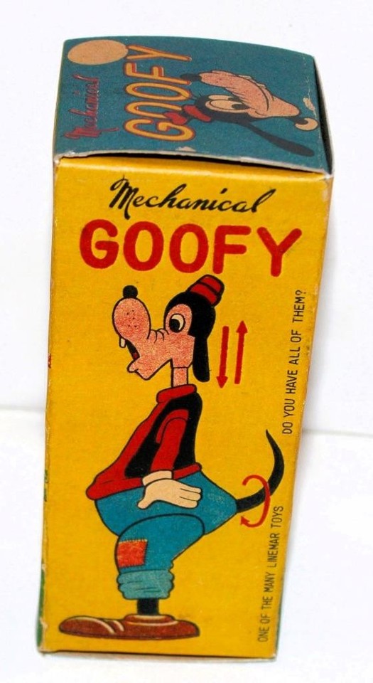 SCARCE NEAR MINT DISNEY 1950s GOOFY LINEMAR WIND-UP TOY+ "NEW" REPLICA ...