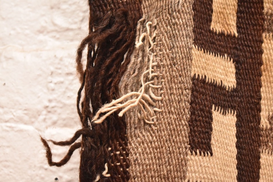 Antique LARG Navajo Rug Native American Indian Textile Weaving 63x37 ...