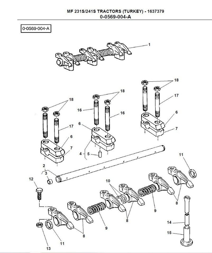 Massey Ferguson Tractors Parts Catalog Manual MF 231S 241S MF 231 S ...