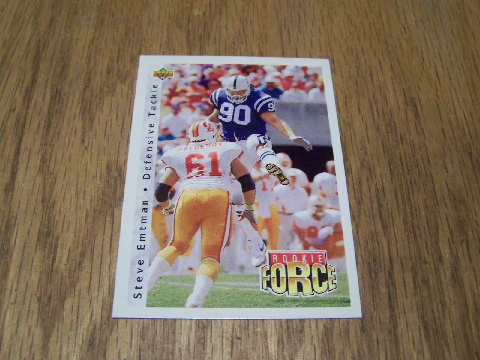 STEVE EMTMAN 1992 UPPER DECK ROOKIE FORCE FOOTBALL CARD # 409 | eBay