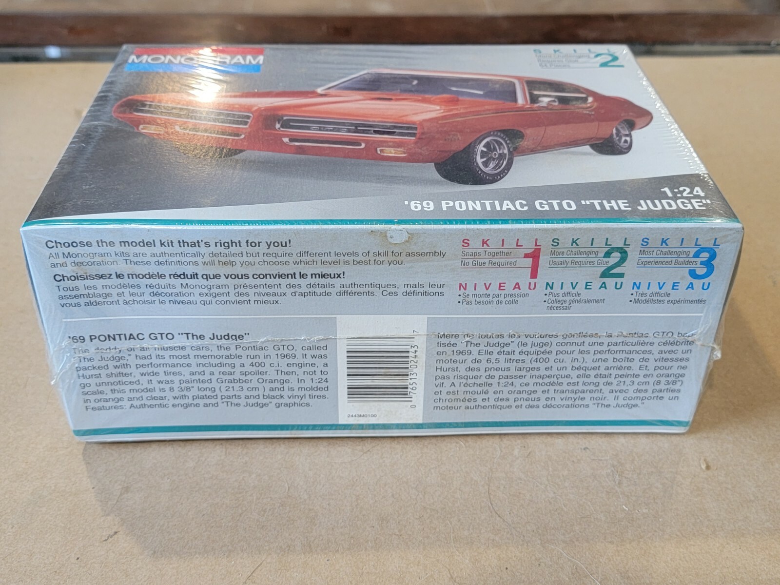 1969 Pontiac GTO Judge Model Car Kit Sealed Vintage Monogram 1/24 1994 ...
