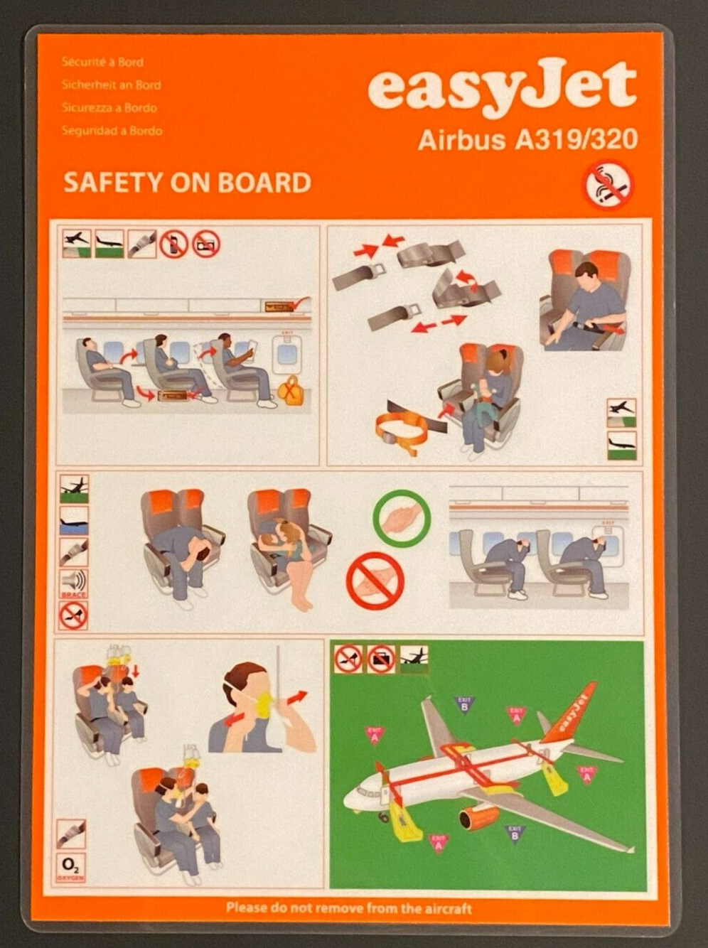 easyJet Airbus A319/A320 Safety Card - 2009 | eBay