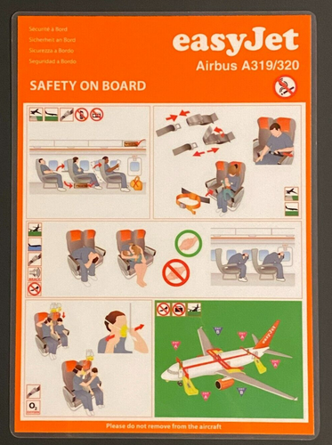 easyJet Airbus A319/A320 Safety Card - 2009 | eBay UK