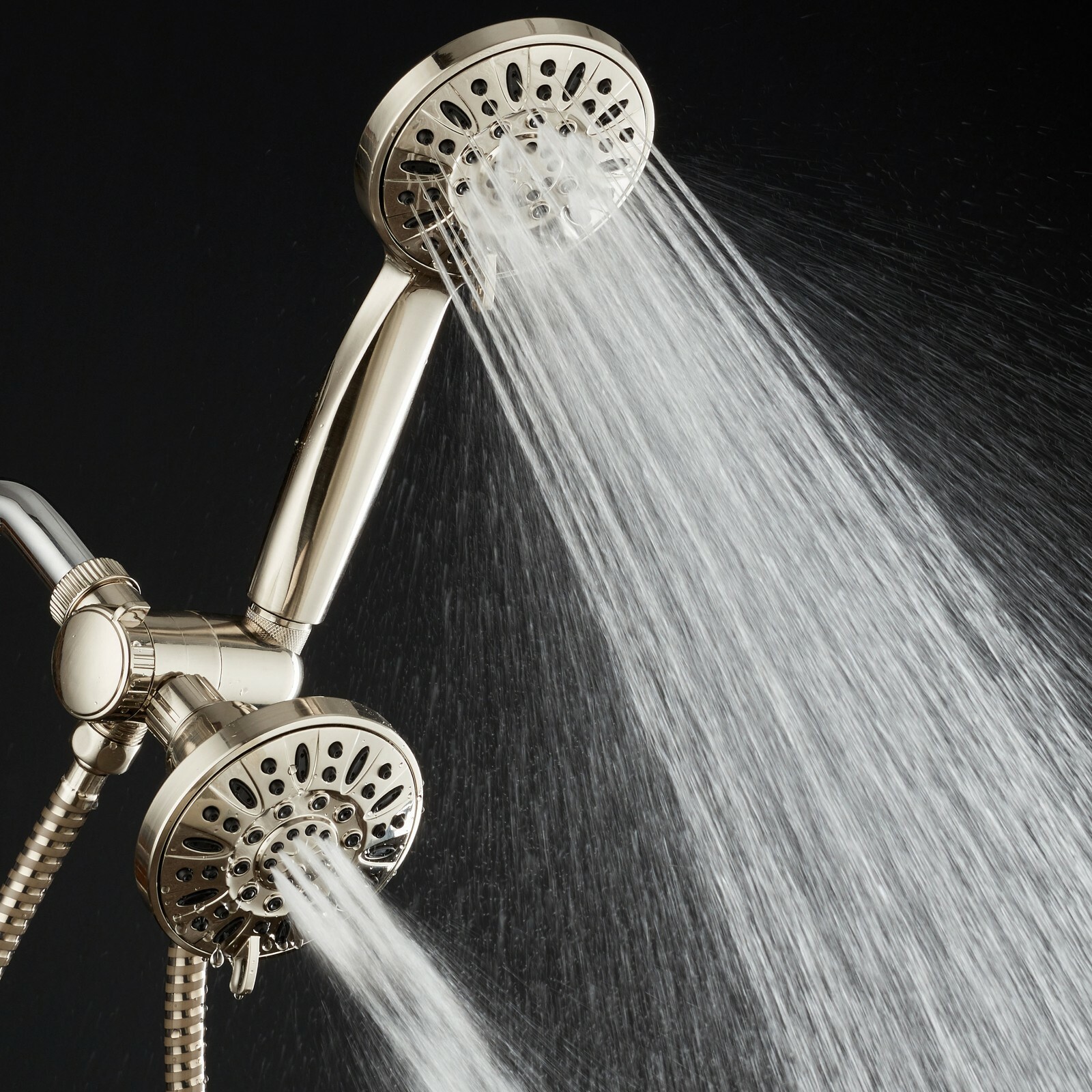 AquaDance Brushed Nickel High Pressure 48-setting 3-Way Shower Head ...