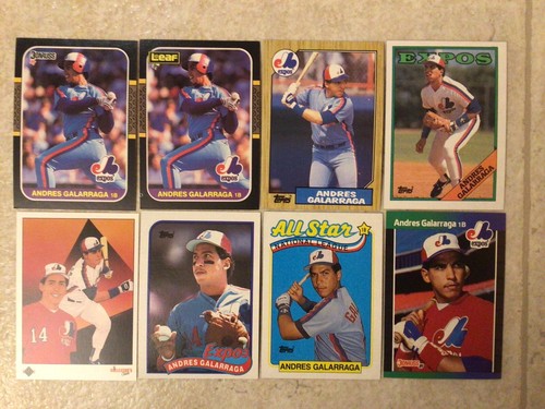 8 Andres Galarraga 1987 Donruss Leaf Topps 1988 1989 Upper Deck Cards ...