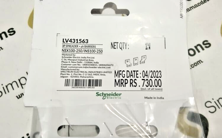 Schneider LV431563 spreaders 45mm flat connection 3p Compact NS/160/250 ...