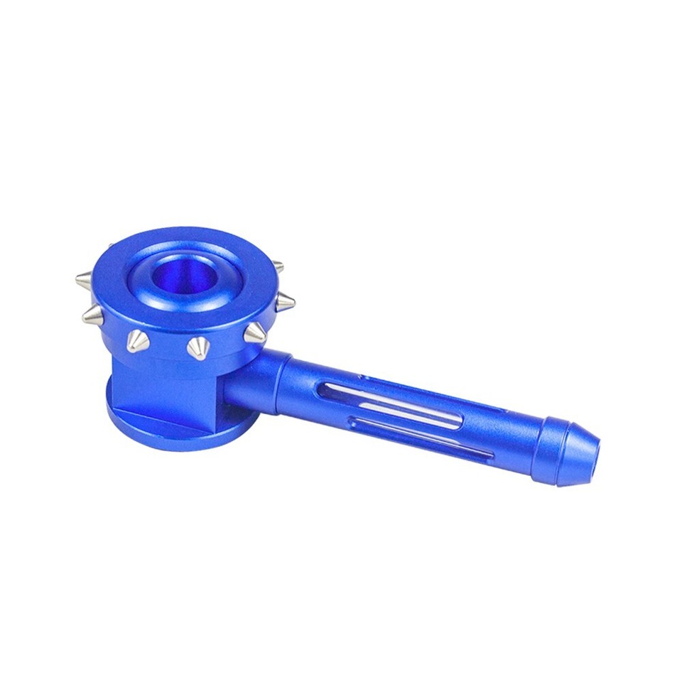 Glass 5.7" Metal Encased Glass Hammer Pipe Bowl Pipe THICK Pipe Green ...