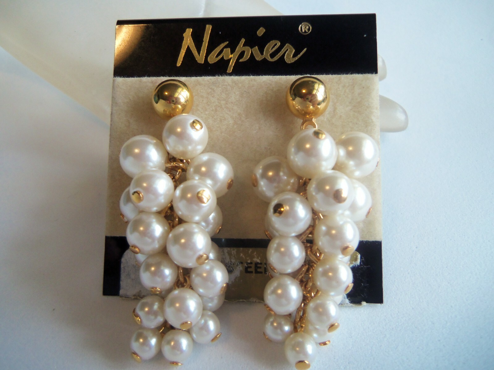 Vintage Napier Drop dangle grape design Pearl Pierc… - Gem