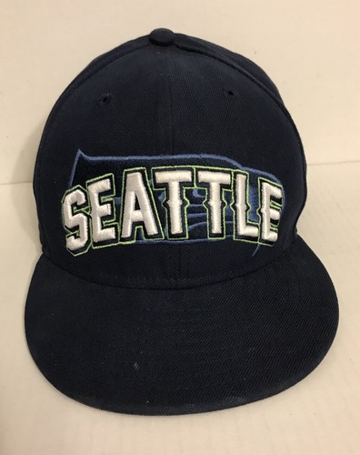SEATTLE SEAHAWKS Embroider Logo NFL Ball Cap Hat with Logo Navy Blue ...