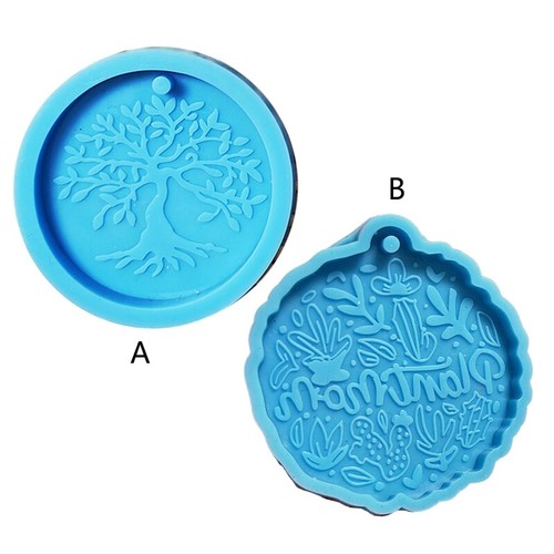 Round Keychain Silicone Mold Circle Keychain Charms Epoxy Resin Molds ...