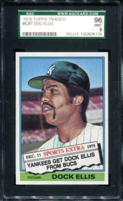 1976 Topps Traded Baseball #528T Doc Ellis SGC 9 MINT (S1202828-120) | eBay