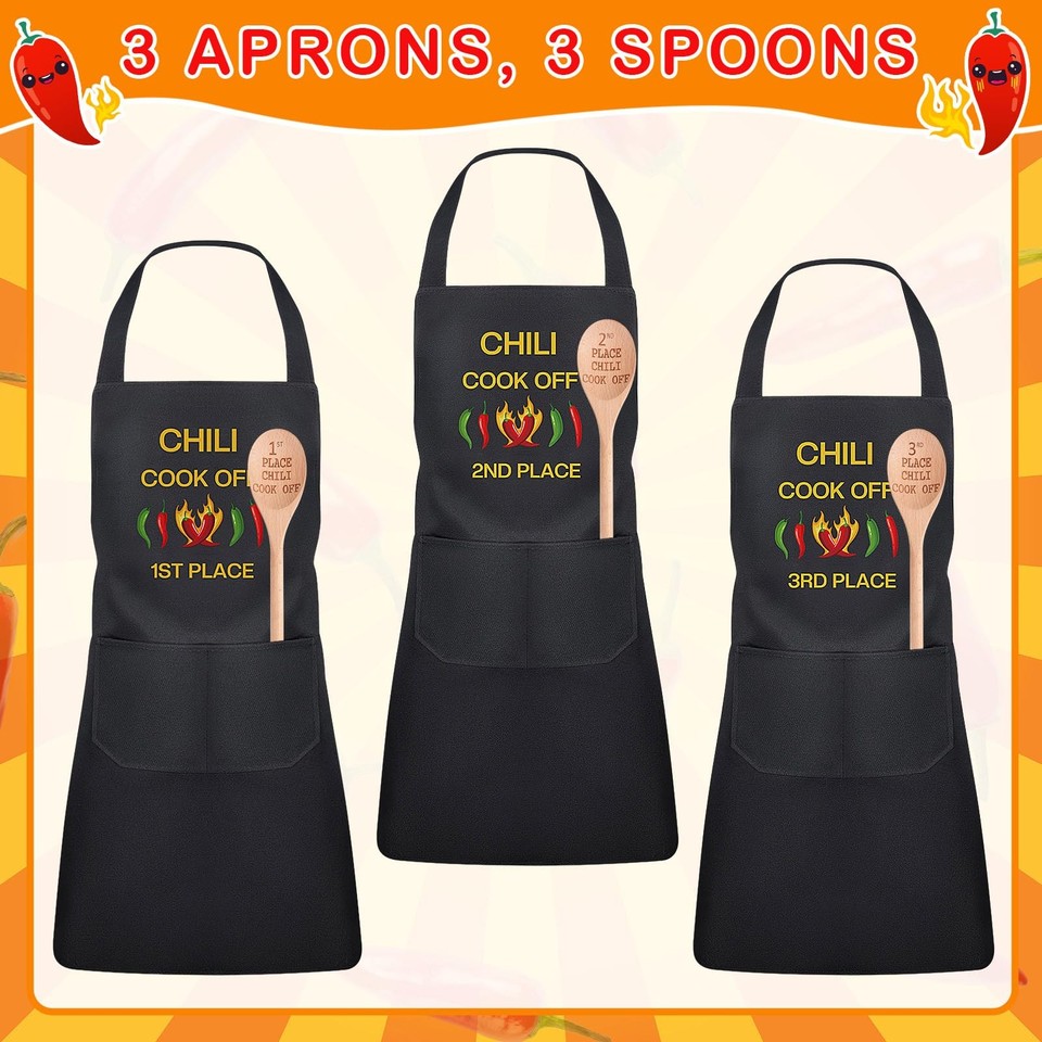 Taiyin 6 Pcs Chili Cook off Prizes Set Funny Chili Cook off Aprons ...