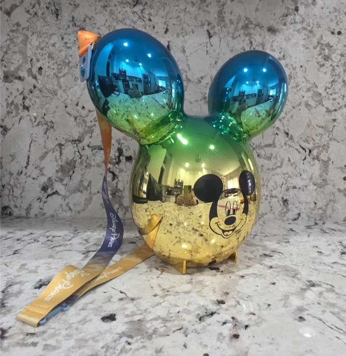 Disney Parks Mickey Mouse Balloon Popcorn Bucket Blue Green Gold | eBay