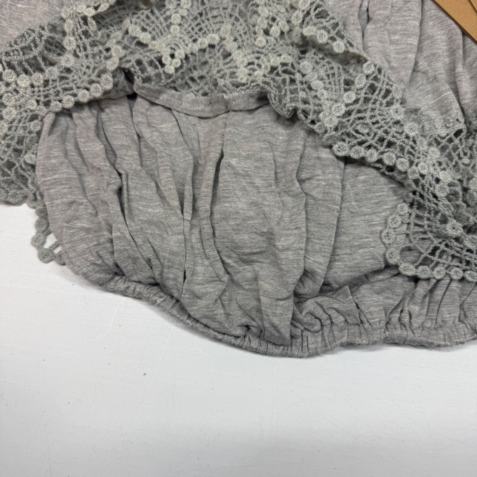 POL Heather Grey Crochet Lace Tube Top Bandeau Small NWT Stretch ...