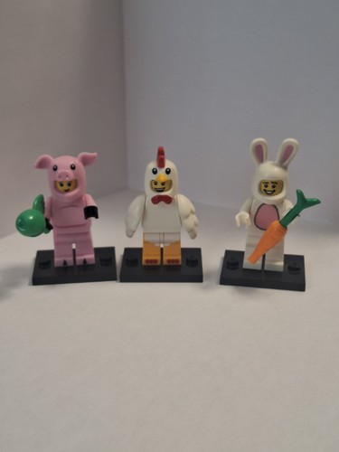 Lego Minifigure Bunny Suit Guy, Chicken Suit Guy And Piggy Suit Guy | eBay