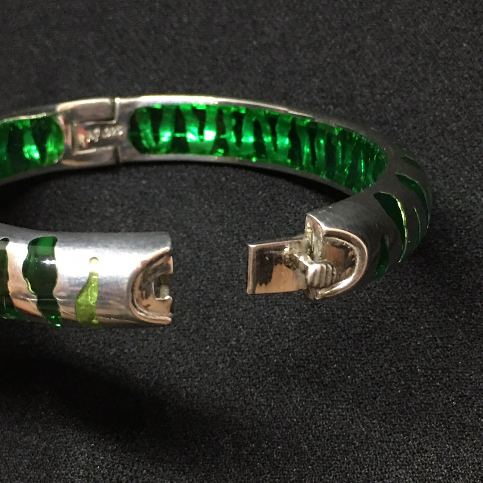 Angelique De Paris Silver 925 Emerald Green Zebra Safari Animal Print ...