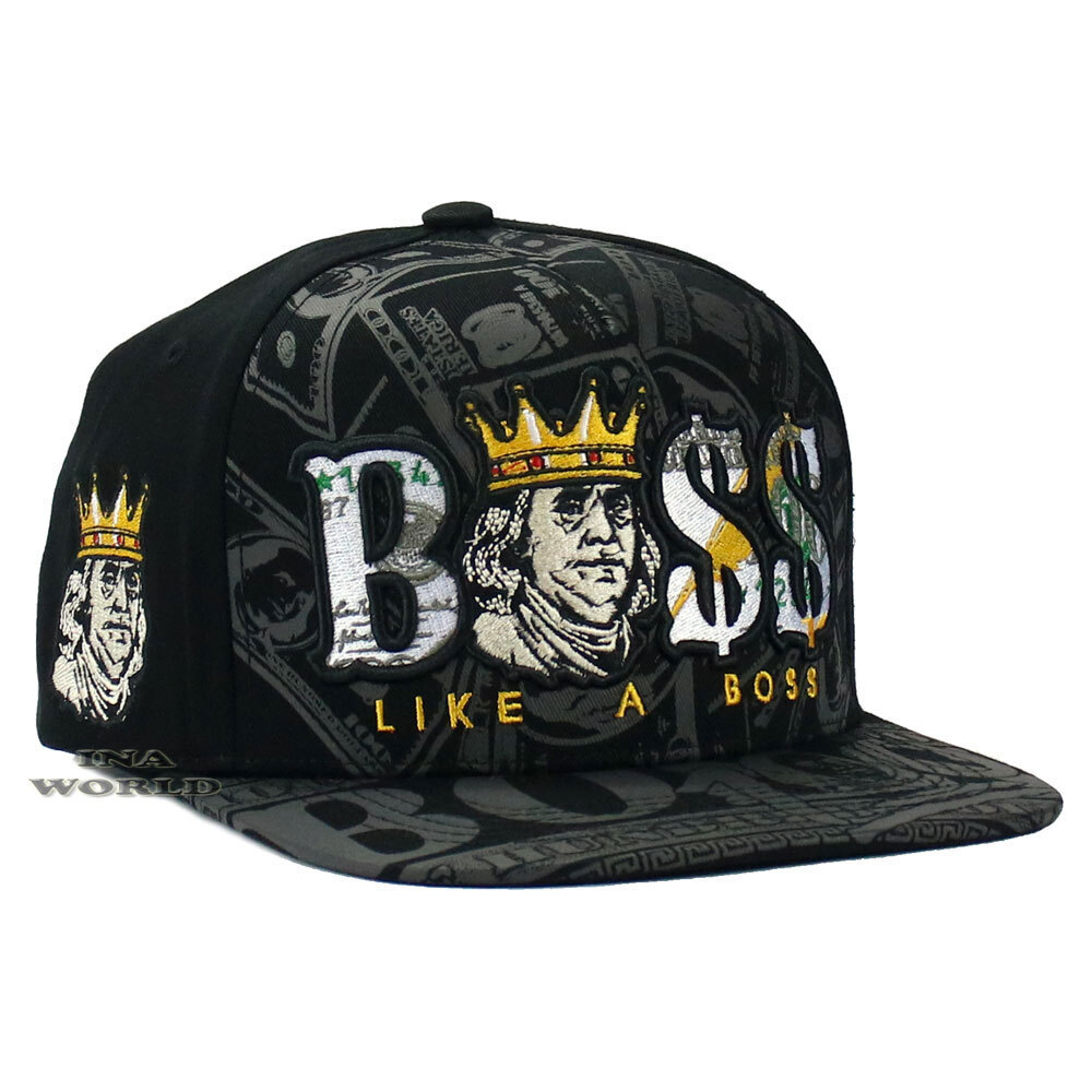 Money King 3D Hat Embroidered Snapback Flat Bill Baseball Cap | eBay