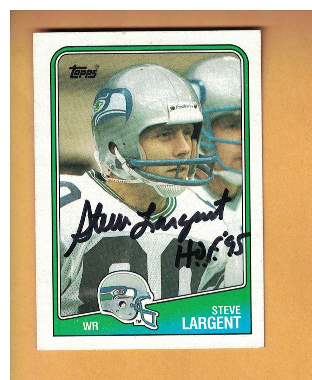STEVE LARGENT AUTOGRAPHED 1988 TOPPS FOOTBALL CARD SIGNED SEATTLE ...