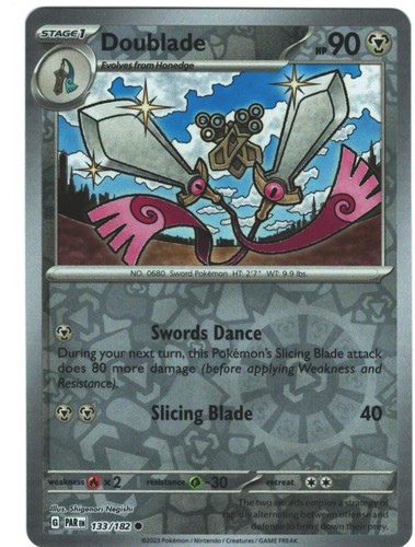 Doublade 133/182 Paradox Rift Reverse Holo Common Pokémon TCG | eBay