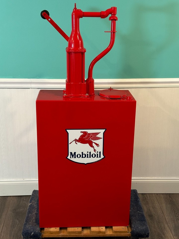 Rare vintage/antique Mobil oil Bulk Oil Tank Lubester | eBay