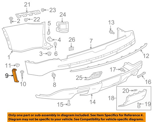 GM OEM 18-23 Traverse Rear Bumper Bumper Components-Bracket 23288775 | eBay