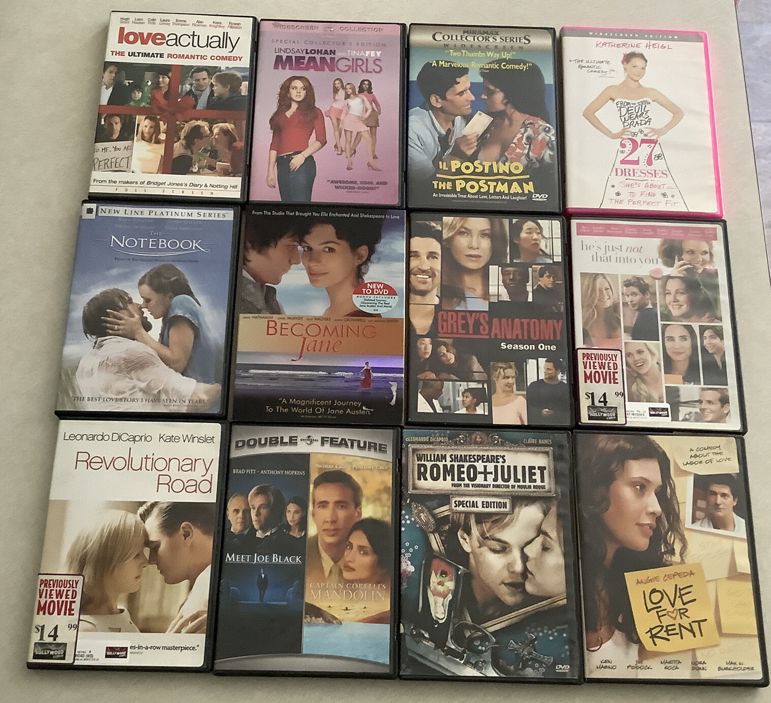 Lot of 12 DVDs Ladies Night At The Movies: Romeo&Juliet, Love 4 Rent ...