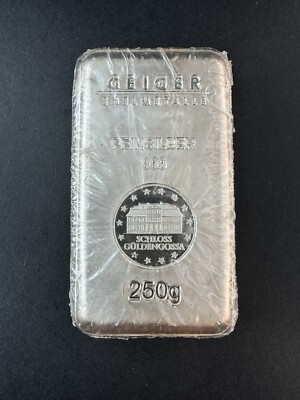 Rare 250g Silver 999 Bar Geiger Edelmetalle Bar Serial # 053777 Sealed ...