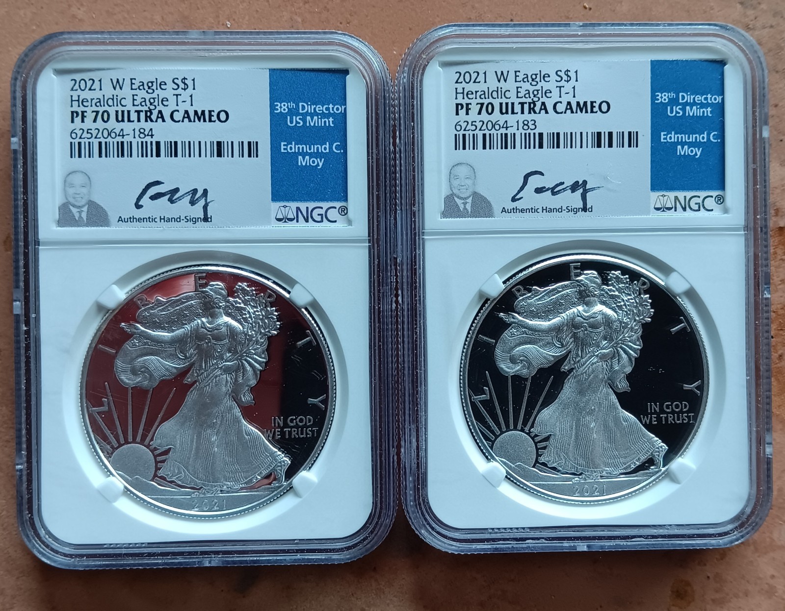 (2) 2021 W PROOF AMERICAN SILVER HERALDIC EAGLE NGC PF70 ULTRA CAMEO ...