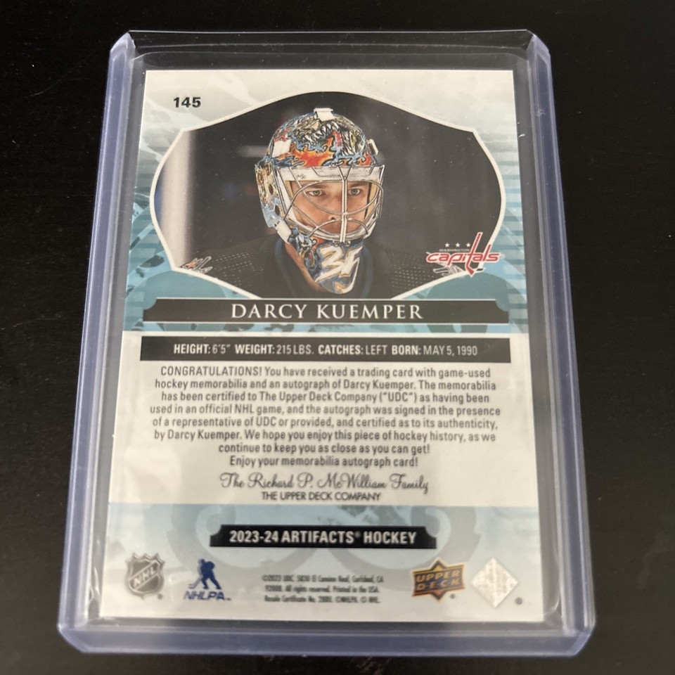 2023-24 artifacts patch auto /10 darcy kuemper | eBay